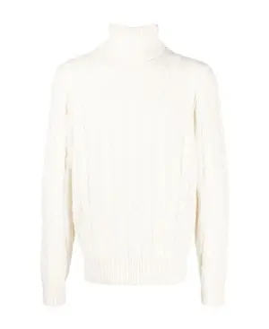 Polo Ralph Lauren Turtleneck Cable Knit Jumper - White