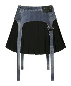 Andersson Bell Trompe L'oeil Pleated Mini Skirt