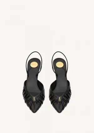 Saint Laurent Folie Slingback Pumps In Smooth Leather And Faux-python