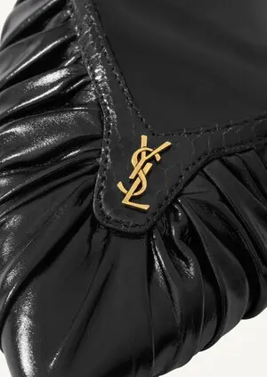 Saint Laurent Folie Slingback Pumps In Smooth Leather And Faux-python