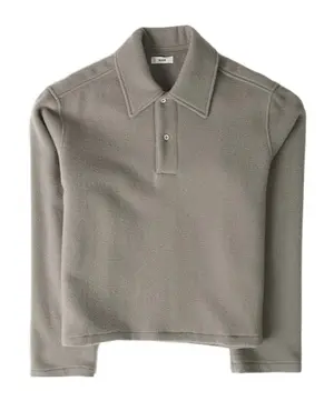 RIER Fog Fleece Polo Shirt - Gray