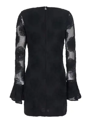 ROTATE BY BIRGER CHRISTENSEN Floral Mesh Mini Dress