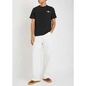 Moncler Arm Badge Cotton Short-sleeve Slim-fit T-shirt - Black