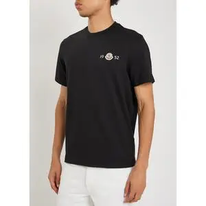 Moncler Arm Badge Cotton Short-sleeve Slim-fit T-shirt - Black