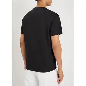 Moncler Arm Badge Cotton Short-sleeve Slim-fit T-shirt - Black