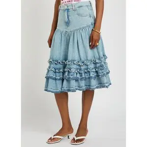GANNI Denim Midi Skirt