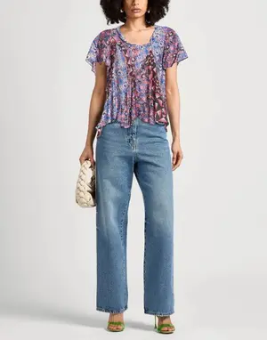 Isabel Marant Étoile Colorful Woven Short-sleeve Top