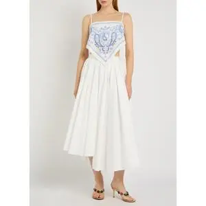 SELF-PORTRAIT Asymmetrical Hem Midi Skirt