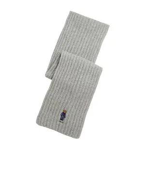 Polo Ralph Lauren Ribbed Knitted Scarf - Light Grey
