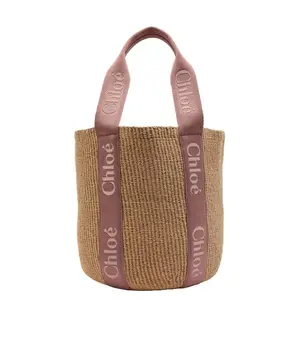 Chloé Handwoven Rattan Bag - Brown