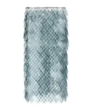 Rabanne Hand Assembled Midi Skirt In Layered Bilics