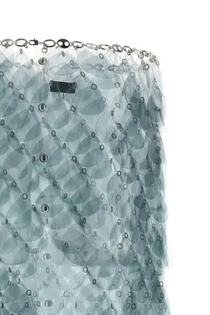 Rabanne Hand Assembled Midi Skirt In Layered Bilics