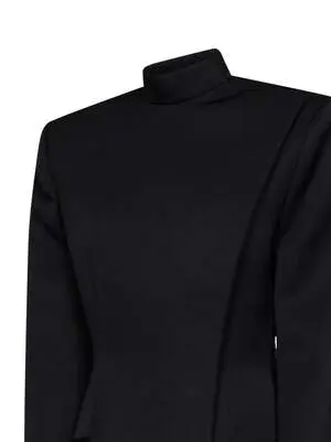 MUGLER Asymmetric Mock Neck Coat