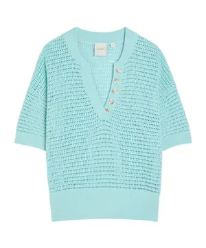 Varley Cotton Short-sleeve Polo Shirt - Blue