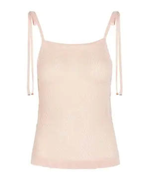 GANNI Semi-sheer Open-knit Top