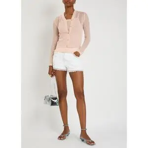 GANNI Semi-sheer Open-knit Top