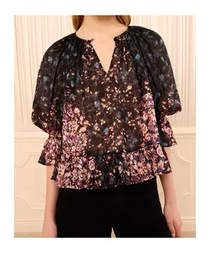 Ulla Johnson Floral Top - Eclipse
