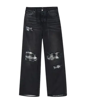 Amiri Mid-rise Relaxed Straight-leg Jeans - Black