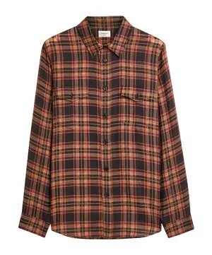 Saint Laurent Logo Print Wool Shirt
