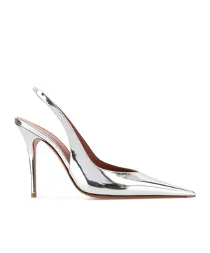 Amina Muaddi Anok Open-heel High-heel Sandals - Silver