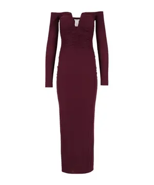 AMAZUIN Noemi Draped Off-shoulder Dress - Purple