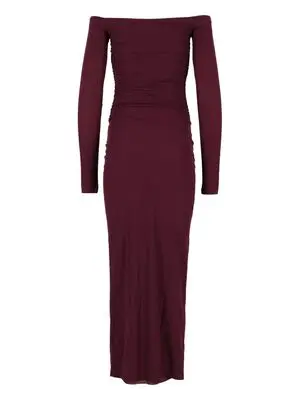 AMAZUIN Noemi Draped Off-shoulder Dress - Purple
