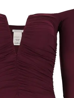 AMAZUIN Noemi Draped Off-shoulder Dress - Purple