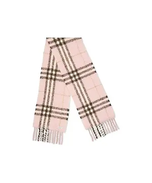 Burberry Plaid Fringe Long Scarf - Multicolor