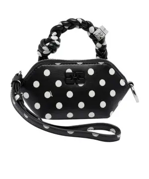 GANNI Nano Bou Polka-dot Wristlet Bag