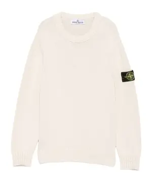 Stone Island Logo-patch Sweater - Plaster