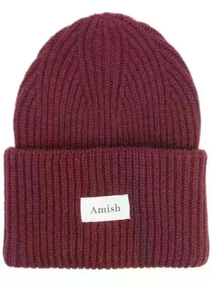 AMISH SUPPLIES Ribbed-knit Logo-patch Hat