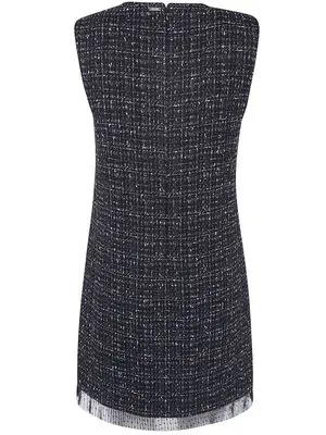 TWINSET Short Bouclé And Plumetis Tulle Dress