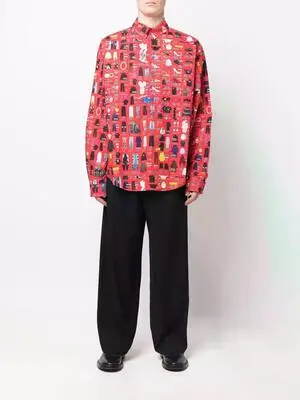 Balenciaga Fashion-print Long-sleeve Shirt
