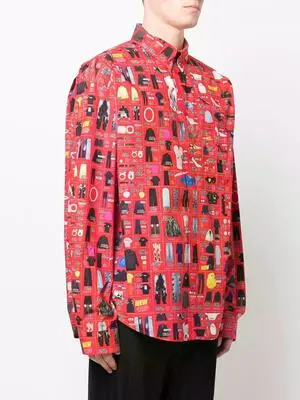 Balenciaga Fashion-print Long-sleeve Shirt