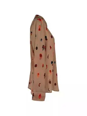 Altuzarra Feather-printed Silk Shirt