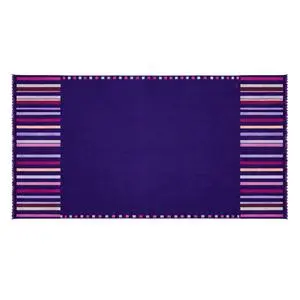 PINK MAHARANI Cashmere Stole With Fringed Edges - Purple