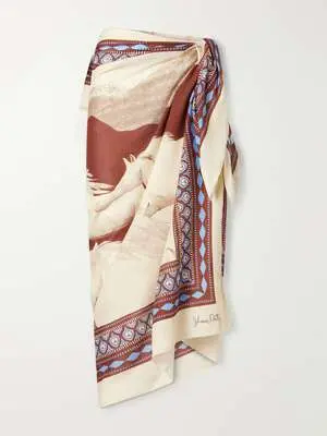 Johanna Ortiz Traversia De Luz Printed Cotton-voile Sarong