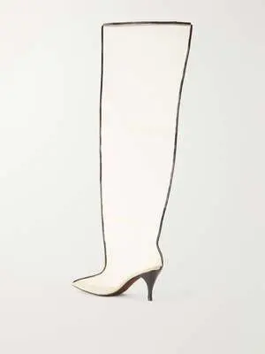 HERBERT LEVINE Drawing A Blank 80 Mesh Over-the-knee Boots