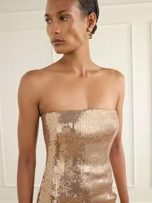 Alex Perry Strapless Sequin-embellished Midi Dress