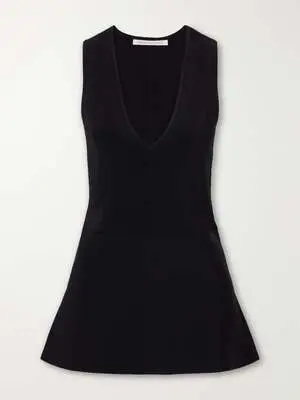 Maria Mcmanus Paneled Stretch Mini Dress - Black
