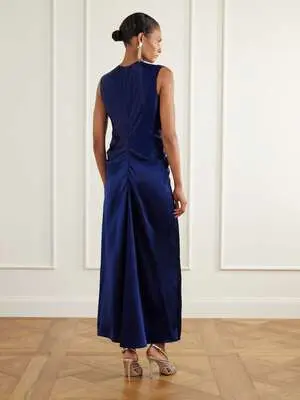 FFORME Lillian Draped Satin Maxi Dress