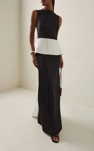 Simkhai Sirel Color-blocked Crepe Gown