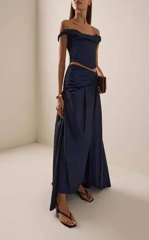 Staud Olivia Taffeta Corset Top