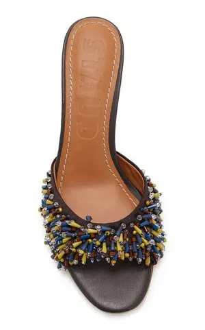 Staud Brigitte Beaded Leather Mules