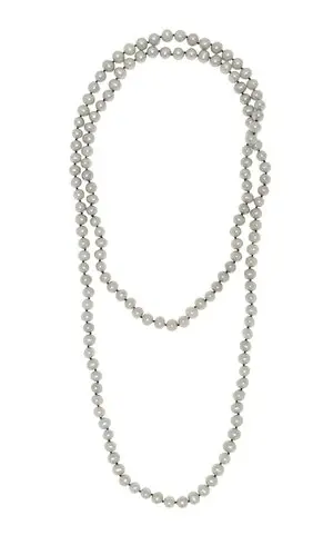 JASMIN SPARROW Grey Pearl Necklace Silver
