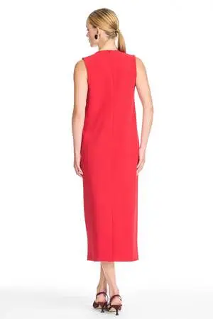Sachin & Babi Rosamund Red Crepe Sleeveless Shift Dress