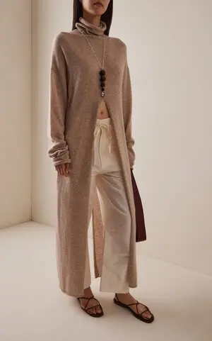 Chan Luu Double Slit Cashmere Tunic - Neutral