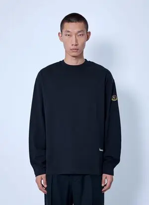 Moncler K2 Print Long Sleeve Cotton T-shirt - Black