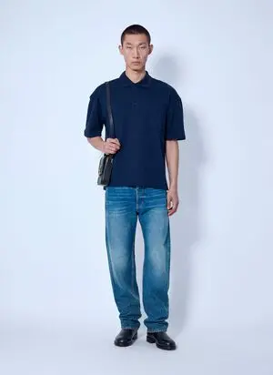 Saint Laurent Cassandre Polo In Cotton Piqu