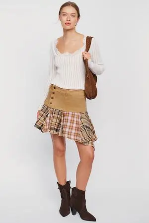 PILCRO Twofer Asymmetrical Mi Skirt